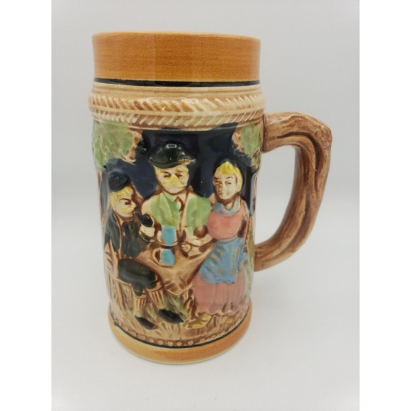 Dining | Medieval Mug Beer Stein Cup 5 Painted Ceramic Renaissance ...